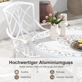Costway 5-dílný. Gartenmöbel Set aus Aluminiumguss inkl. 4 Stühle a 1 Tisch mit