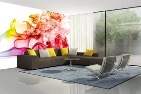 DIMEX | Samolepicí vliesová fototapeta na zeď Abstraktní barevný kouř MA-5-2531 | 375 x 250 cm | červená, fialová, žlutá, růžová