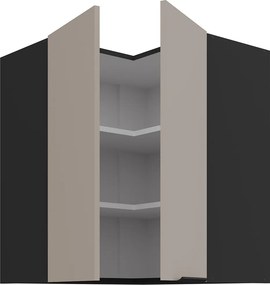 ARIA cb | horní kuchyňská skříňka 60x60 GN-72 2F (90°) rohová s policemi | 60x60 cm | černá/béžová