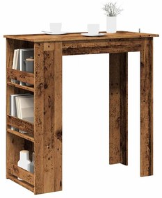 Barový stůl s úložným regálem old wood 102 x 50 x 103,5 cm