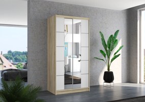 ADRK Furniture Posuvná skříň se zrcadlem KSAWER 100 SW-KSA-S+W-100+A638