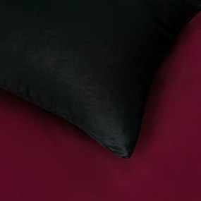 Saténové povlečení LUXURY COLLECTION vínové/černé - 1x 140/220, 1x 70/90cm