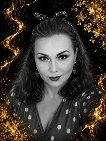 Foto obraz z vlastní fotky na plátno – Luxusní Glamour Gold styl se zlatými prvky