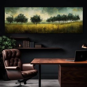 Obraz na plátně - Stromy čekají silnou bouřku FeelHappy.cz Velikost obrazu: 90 x 30 cm