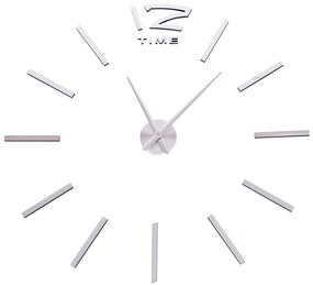 ViaDomo Via Domo - Nástěnné hodiny Vetro 3D - stříbrná - 65-120 cm