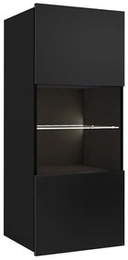 Obývací stěna CALABRINI c | 300 cm | 5 dílů W | černá lesk/bílá lesk