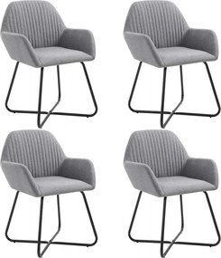 vidaXL Jídelní židle 4 ks textil [277100] Barva: světle šedá