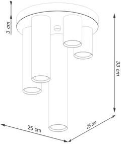 Sollux SL.1467 - Bodové svítidlo LAGOS 5xGU10/10W/230V černá