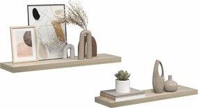 Plovoucí nástěnné police 2 ks dub 90 x 23,5 x 3,8 cm MDF 323881