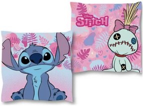 Oboustranný polštář Lilo &amp; Stitch - motiv Stitch a Scrump - 38 x 38 cm