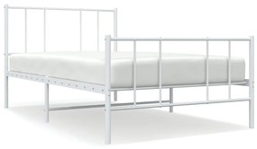vidaXL Kovový rám postele s hlavovým a nožním čelem bílý 80 x 200 cm