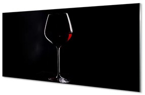 akrylový obraz Černé pozadí se sklenkou vína 125x50 cm
