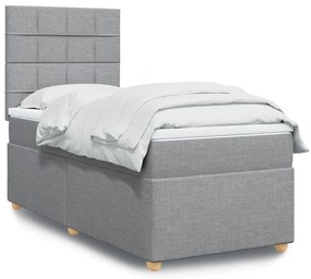Box spring postel s matrací světle šedý 100 x 200 cm textil 3291191