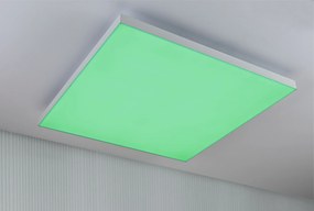 Paulmann 79906 Velora, bílý subtilní stropní LED panel Rainbow dynamic RGBW, 31W LED 3000-6500K, 59x59cm, dálkové ovládání