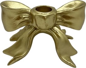 Zlatá dekorace svícen ve tvaru mašle Bow - 12*9*8 cm