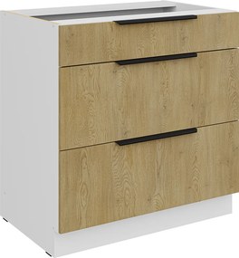 CREMONA bc | dolní skříňka 80 D 3S zásuvková | 80 cm | PREMIUM BOX | bílá/cremona