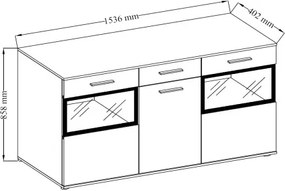 Nábytek Elegance Obývací stěna BLUS sonoma bez LED osvětlení