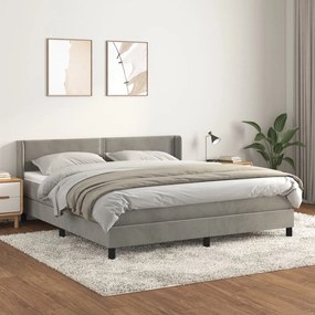 Box spring postel s matrací světle šedá 160x200 cm samet,  3130907