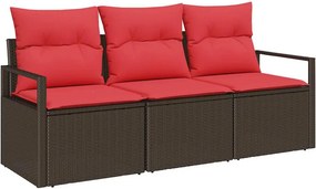 Set pohovek 3 ks Hnědá polyratan 3346244