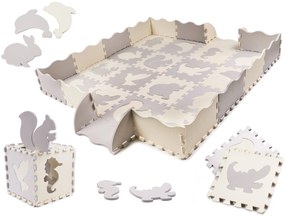 Creative Corner Pěnová podložka na skládání puzzlí/dětská ohrádka 36el. šedá-ecru