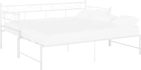 Rám vysouvací postele/pohovky bílý kovový 90 x 200 cm 324771