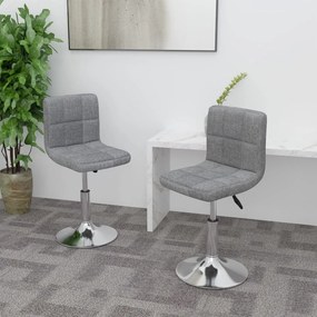 Otočné jídelní židle 2 ks světle šedé textil 334209