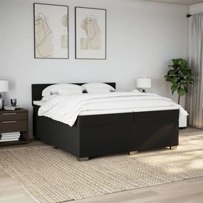 Box spring postel s matrací černá 200x200 cm textil 3288297