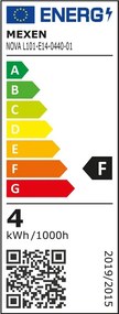 Mexen Nova, LED žárovka E14, G45, 4W, neutrální - 4000K, 420 lm - L101-E14-0440-01