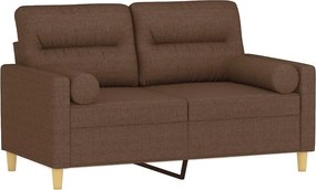 2místná pohovka s polštáři hnědá 120 cm textil 3200816