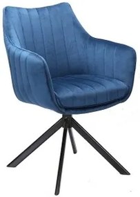 Casarredo Jídelní čalouněná židle ROZI VELVET granátově modrá/černá
