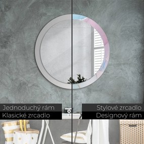 Kulaté dekorativní zrcadlo Moderní mramorová textura fi 90 cm