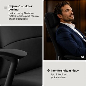Křeslo kancelářské čalouněné ředitelské černé: COMMAND