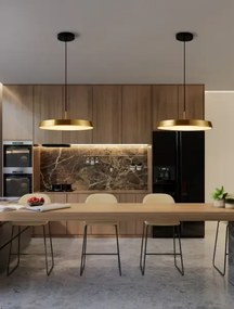 LED zlato-černé designové svítidlo Vetro