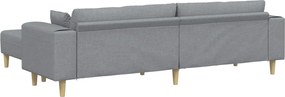 Pohovka 3 ks Světle šedá textil 3335162