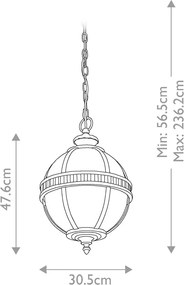 Venkovní závěsné svítidlo Elstead HALLERON 8M-BU/3×E14/IP44