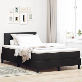 Postel s boxspringem s čelo Černá 120 x 190 cm samet 3339160