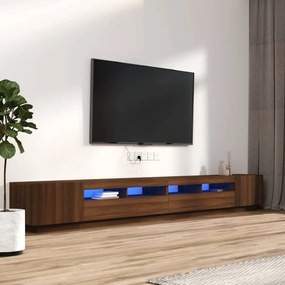 3dílný set TV skříněk s LED světly kouřový dub kompozitní dřevo