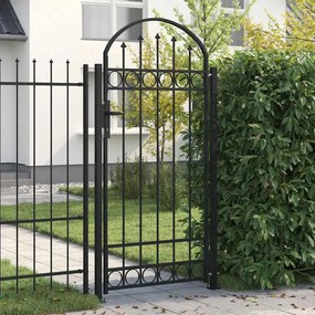 Plotová branka ASSEN s klenutým vrcholem a 2 sloupky 105 x 170 cm černá 145751
