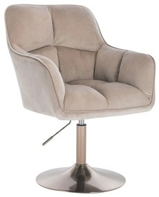 LuxuryForm DESIGN Otočné křeslo AMALFI VELUR na zlatém talíři - latte