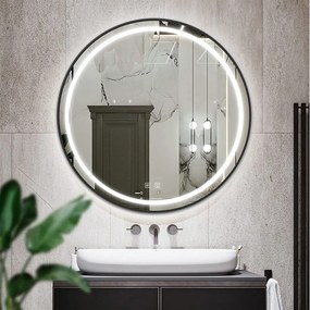 Tutumi Rea, LED zrcadlo 80cm s černým rámem MMJ P11397, HOM-05514