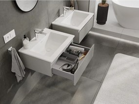 Mexen Rivel, koupelnová skříňka 60 cm s umyvadlem Otis, 1 zásuvka, drážkovaná, šedá matná/bílá, 91A20-06023-1-BF62-W18M01