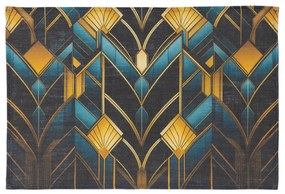 Lenbutik Lněné prostírání 48x32 cm Art deco - zlatá geometrie/ golden geometry