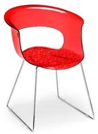 Scab Plastová židle MISS B antishock transparentní červená