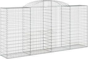 Klenuté gabionové koše 6 ks 300x50x140/160cm pozinkované železo 3146741