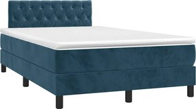 Box spring postel s matrací tmavě modrá 120x190 cm samet 3269859
