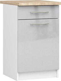 Kuchyňská skříňka Olivia S50 SZ1 bílá/metalický lesk