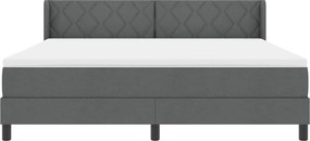 Postel s boxspringem s polštářem Tmavě šedá 200 x 180 cm textil 3341182