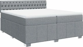 Box spring postel s matrací světle šedá 200 x 200 cm textil 3289482