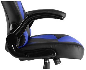 Herní židle A-RACER Q18 –⁠ PU kůže, černá/modrá