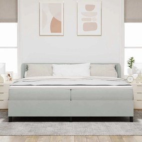 Postel s boxspringem s matrací Světle šedá 200 x 200 cm samet 3340352